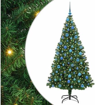 vidaXL K&uuml;nstlicher Weihnachtsbaum mit 300 LEDs mit St&auml;nder Gr&uuml;n 180 cm vidaXL