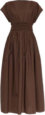 Matteau Robe mi-longue &agrave; taille fronc&eacute;e - Femme - Robes - Brun - Taille: 44 FR