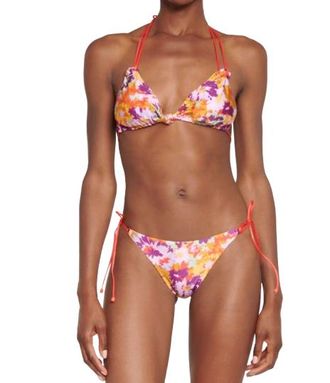 Zimmermann Violet Print Triangle Bikini Size L