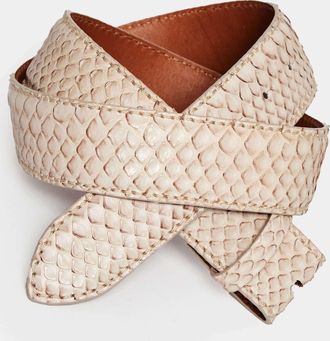 Reptiles House Devin - Pythonleder G&uuml;rtel - Cream