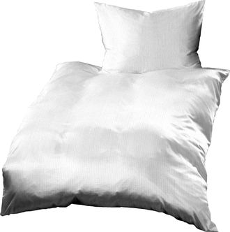 Gerald Wittmann Bettwäsche 140x200 cm + 70x90 cm, Baumwolle Waffel-Piqué, Uni Weiß