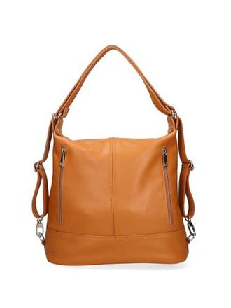 Gave Lux Sac &agrave; bandouli&egrave;re convertible en sac &agrave; dos pour femme en cuir v&eacute;ritable Made in Italy 23 x 31 x 14 cm, cuir, Taille unique