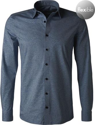 Olymp Herren Hemd blau Slim Fit
