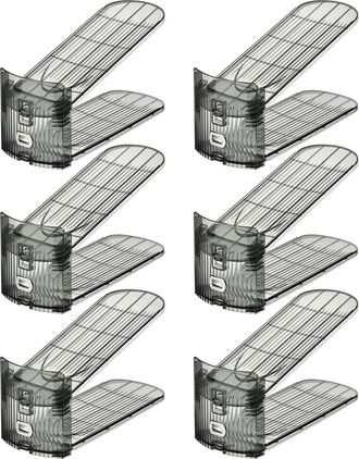 Generic Organizer | 6 Stück Schuherhöhungen für Schrankregal | Aufbewahrungssystem doppellagig stapelbar höhenverstellbar rutschfest für Garage, Schlafsaal, E