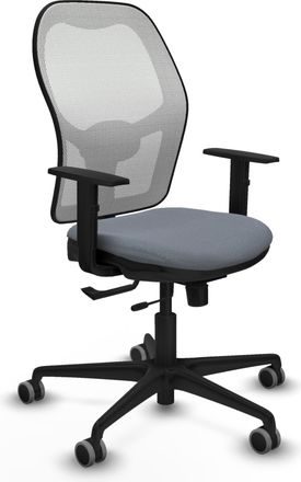 Piqueras y Crespo Jorquera Schreibtischstuhl mit 1D-Armen, h&ouml;henverstellbare Lendenwirbelst&uuml;tze, ausgestattet mit Syncro/Traslack und injiziertem Schaumstoff, Wei&szlig;/Grau