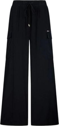 Liu Jo Femme, Pantalons, Noir, Taille: 42 FR Pantalon Palazzo Cargo Wide
