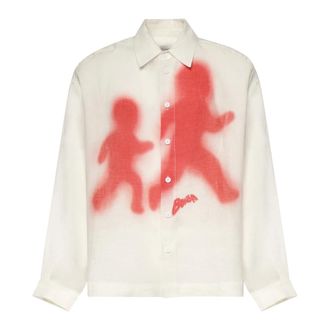 BONSAI Homme, Chemises, Beige, Taille: M Seasonal Graphic Classic Shirt