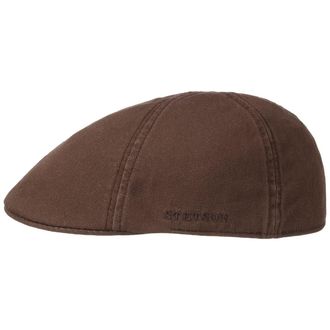 Stetson Texas Cotton Flatcap UV Schutz 40+ Unifarbene Schirmm&uuml;tze Fr&uuml;hjahr Sommer braun XL (60-61 cm)