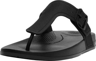 FitFlop Damen Iqushion Zehensteg Flache Sandale, Schwarz, 43 EU