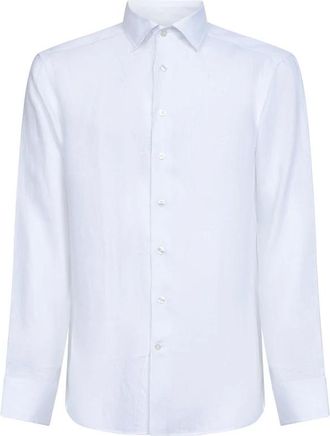 Etro Homme, Chemises, Blanc, Taille: 3XL Chemise en lin avec Pegaso