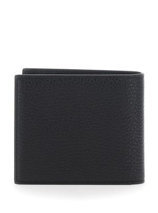 Givenchy Mens Bi-Fold Wallet Black Pebbled Leather Calf