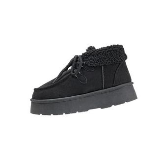 Generic Bottes de neige chaudes doubl&eacute;es en fausse fourrure pour femme - &Eacute;l&eacute;gantes - Bout rond - Semelle &eacute;paisse - Antid&eacute;rapantes - Confortables - &Agrave; lacets - 