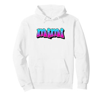 BDAZ Mimi Grandmother Graffiti Blau Rosa Schriftzug Damen Pullover Hoodie