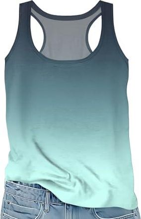 Generic Debardeur Femme Chic et &eacute;l&eacute;gant Gradient Chemisier sans Manche D&eacute;bardeur Crop Top Ete Haut Sexy Chic et Elegant Fluide Ample Caraco Vetement Femme Ete