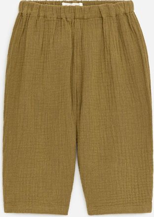 Arket Baumwollmusselin-Hose -Gr&uuml;n