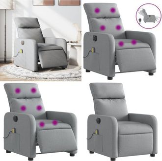 vidaXL Massagesessel Elektrisch Hellgrau Stoff - Massage Stuhl - Elektrischer Massagesessel - Entspannungsstuhl - Fernsehsessel - Relax Sessel - Home &