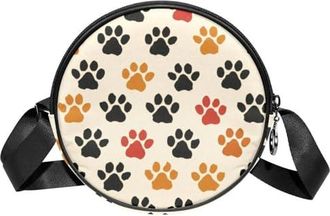 Generic Petit sac &agrave; bandouli&egrave;re circulaire pour femme, petit sac &agrave; bandouli&egrave;re avec fermeture &eacute;clair, bretelles r&eacute;glables, sac &agrave; main rond d&eacute;contract&eacute; pour fe