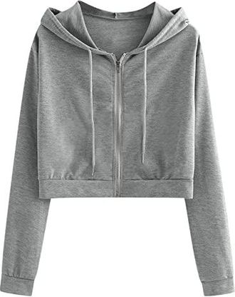 Generic Sweat &agrave; capuche l&eacute;ger &agrave; fermeture &eacute;clair pour femme avec poches - Sweat-shirt blanc &agrave; manches longues pour femmes - Sweat &agrave; capuche dautomne d&eacute;t&eacute; pull