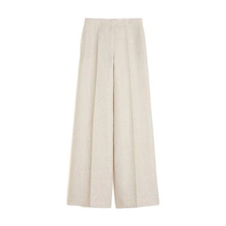 Max Mara Femme, Pantalons, Beige, Taille: 42 FR Wide Pantalons