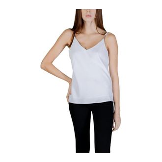 Guess Femme, Tops, Blanc, Taille: 38 FR D&eacute;bardeur &agrave; Bretelles et Col en V