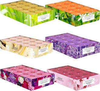 Pajoma Duft Teelichte 180 Stück Duftkerzen frische fruchtige Frühjahr Sommer Düfte in Polycarbonathülle, 6X 30 Teelichte