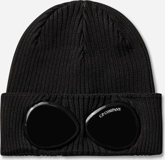 C.P. Company Cotton Goggle Beanie Black