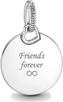 Pandora Collier Engravable Round Sterling Silver Pendant 398610C00 Marque, taille unique, Métal, Pas de gemme