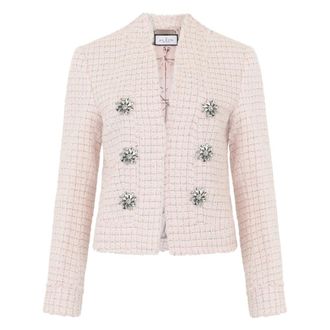 Philipp Plein Tweed Jacket Crystals - - Jackets - Damen - Rosa - M