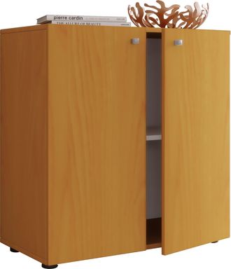 VCM Holz Kommode | Maße Kommode ca. H. 75 x B. 70 x T. 36 cm | Sideboard mit praktischen Fachbodeneinteilung | 2 Drehtüren - Vandol 1 Buche