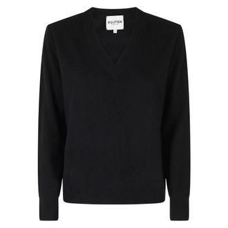 Kujten Kujten, Femme, Pulls, Noir, Taille: 40 FR Pull col V Lita