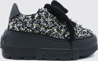 Casadei Baskets &agrave; plateforme en tweed &agrave; motif abstrait et semelle compens&eacute;e