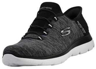 Skechers Hands Free Summits - Dazzling Haze Damen-Sneakers zum Hineinschl&uuml;pfen, Schwarz Wei&szlig;, 39.5 EU Weit