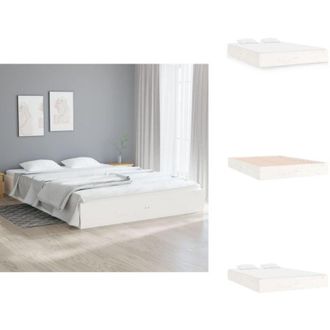 vidaXL Massivholzbett Wei&szlig; 140x200 cm - Holzbett - Massivholzbette - Kiefernbett - Wei&szlig;es Bett - Doppelbett