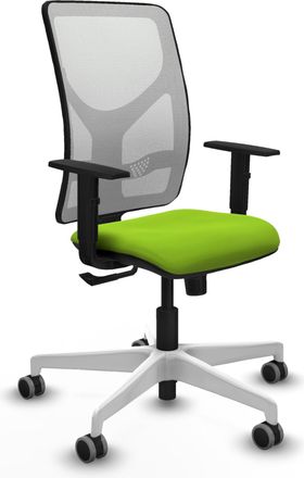 Piqueras y Crespo B&uuml;rostuhl ohne R&auml;der, mit 1D-Armlehnen, h&ouml;henverstellbare Lendenwirbelst&uuml;tze, ausgestattet mit 3 Positionen und Schneideschaum, Wei&szlig;/Pistazie