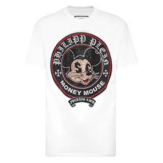 Philipp Plein Homme, Tops, Blanc, Taille: 2XL T-Shirt Col Rond