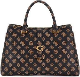 Guess Borsa donna a mano/ tracolla Guess Kuba Tri compartment satchel mocha logo B25GU11 PA932906 Media