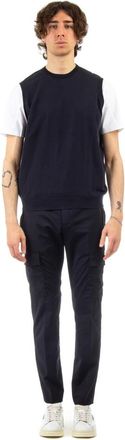 Drumohr Homme, Pulls, Bleu, Taille: 2XL Cotton High-Gauge Crew Neck Vest