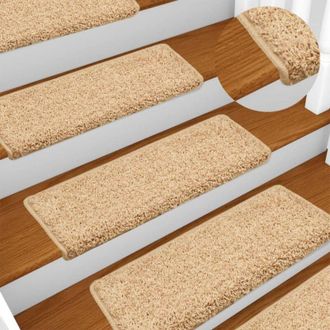 vidaXL Stufenmatten 15 Stk. 65x21x4 cm Creme Rechteckiger Rand Vidaxl