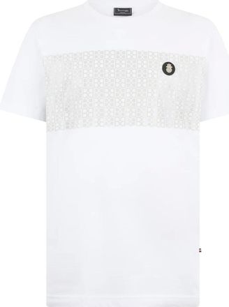 Billionaire Boys Club Homme, Tops, Blanc, Taille: 2XL T-Shirt Col Rond &agrave; Rayures et Monogramme