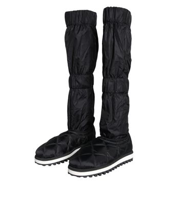 Dolce & Gabbana Mens Black Quilted High Top Boots Sneakers Shoes Fabric