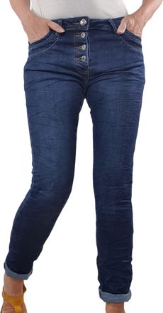 Jewelly Stretch Jeans| im Baggy Boyfriend Schnitt| Damen Hose mit dekorativer Knopfleiste| Perfekter Sitz (as3, Alpha, x_s, Regular, Regular, Dream Denim)