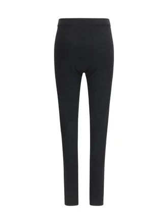 Gucci Womens Leggings Gg Jacquard Black Viscose Trousers