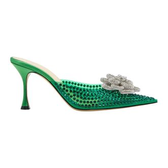 Mach & Mach Mach & Mach, Femme, Chaussures, Vert, Taille: 37 1/2 EU Mules Vertes avec Fleur en Cristal