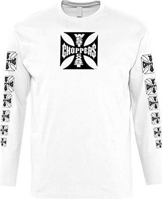 West Coast Choppers West Coast Choppers T-shirt &agrave; manches longues pour homme OG Classic, couleur : blanc, taille : L, blanc