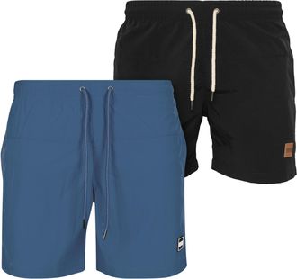 Urban Classics Herren Badehose Block Swim Shorts 2-Pack, 2er Pack Badehose für Männer, schnell trocknend, erhältlich in vielen Farben, Größen XS-5XL