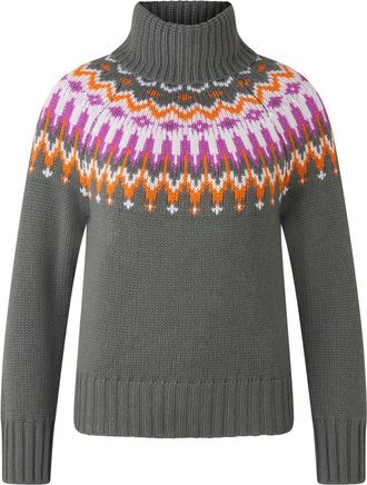 Bogner Norweger-Pullover Ingrid für Damen - Grau/Orange/Pink - 40