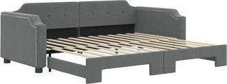 vidaXL Tagesbett Ausziehbar Dunkelgrau 80x200 cm Stoff Vidaxl