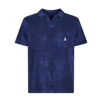 Polo Ralph Lauren Frottee-V-Ausschnitt T-Shirt - - Tops - Herren - Blau - XL