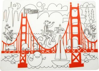 MODERN-TWIST 1.803 Silikon-Tischset/Platzset zum Ausmalen, Motiv Golden Gate