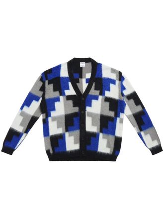 Marcelo Burlon cardigan AOP Damier Cross - Bleu